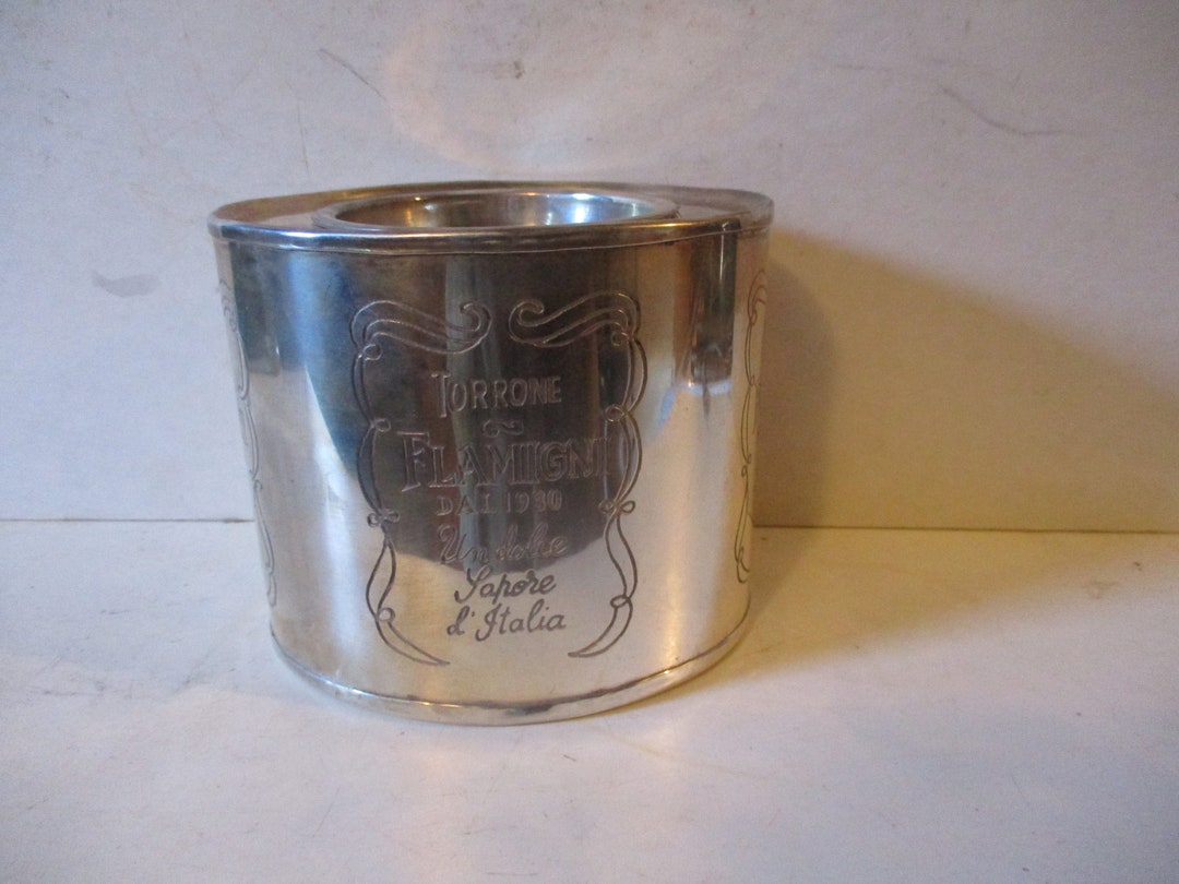 Flamigni Torrone Silverplated Candy Tin - 5" X 4" X 4" Oval Form for ...
