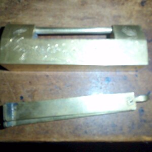 Antique Chinese Lock - Large Etched Brass Form With Bronze Patina - 3.5 ...