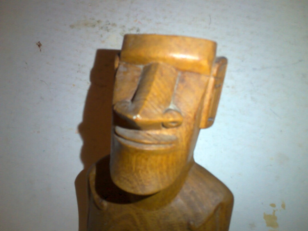 Moai (easter Island Style) Tiki Statue - Whimsical 7.5" Hand Carved ...
