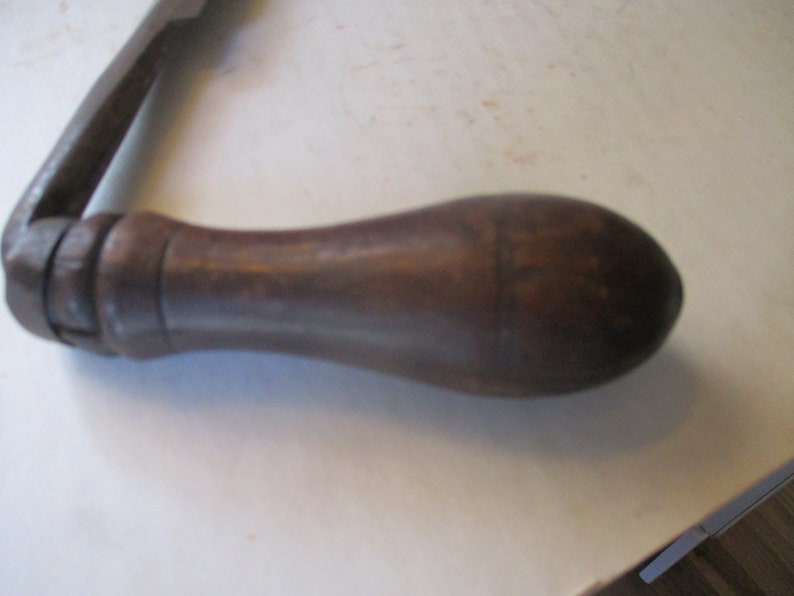 Antique Draw Knife W Turned Oak Handles - 10" Fixed Position Blade Form ...