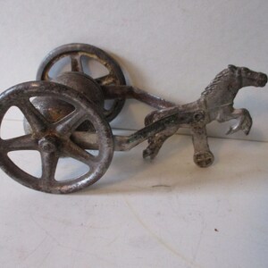 Horse Drawn Bell Cart - Antique Cast Metal Form - 2 Bells Between Cart ...