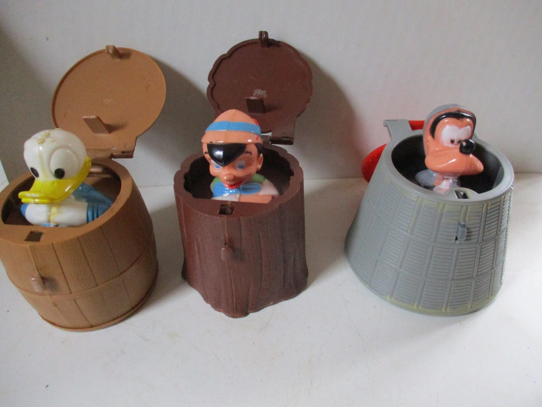 Walt Disney Push Button Pop Pals Pinocchio Goofy and Donald - Etsy