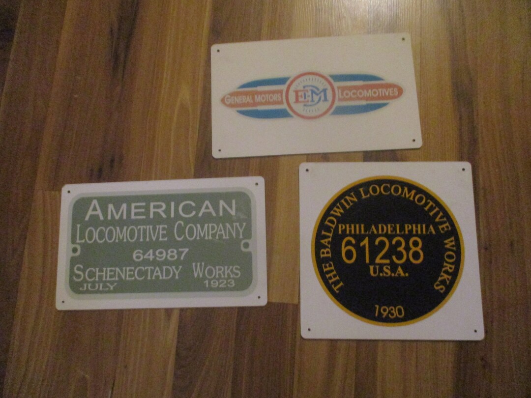 Railroad Locomotive Engine Makers Plates - Litho on Steel Repros of ...