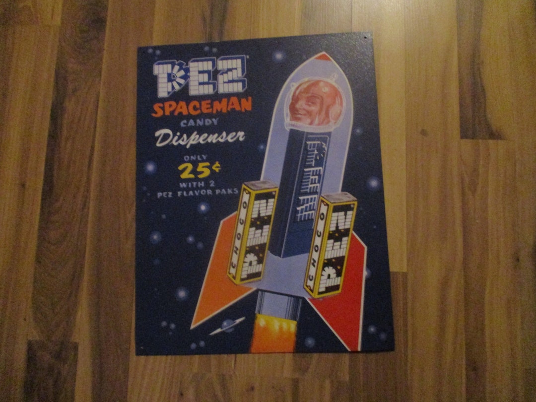 PEZ Spaceman - Vintage 16" X 12.5" Sign by Desperate Sign Co. Fun ...