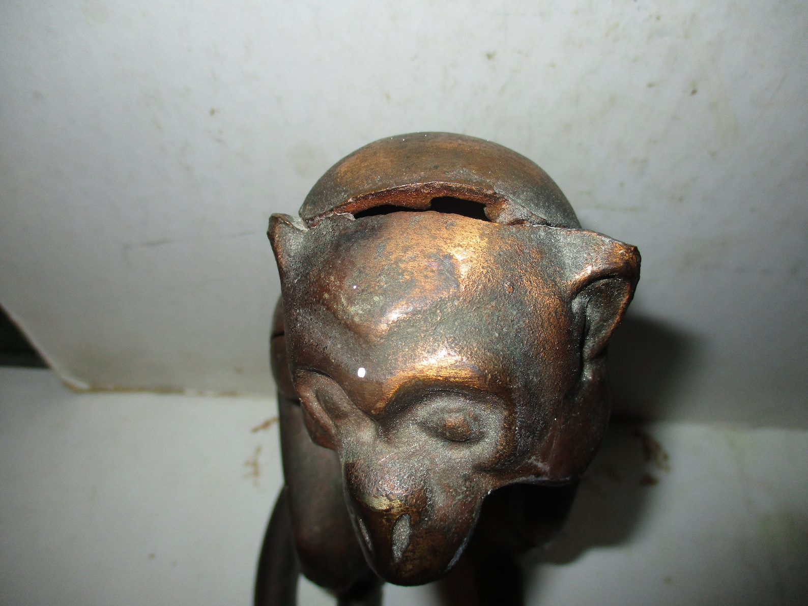 Cast Iron Monkey Still Bank - Antique Capuchin Style Form - 8" High X 6 ...