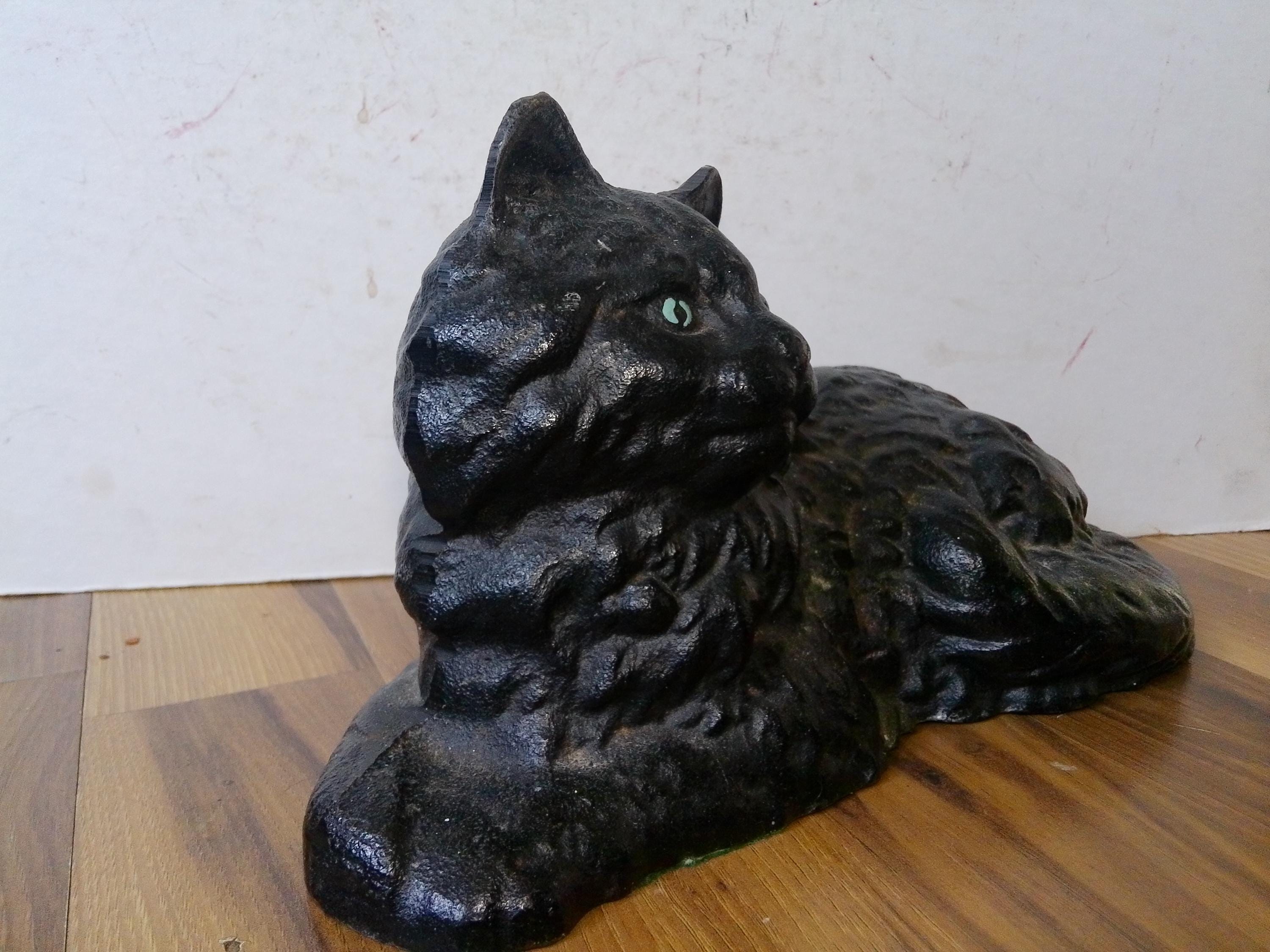 Cast Iron Cat - 10.75" X 5" X 5.5" Unusual Vintage Hollow Form Cat in ...