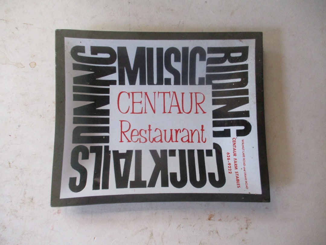 Centaur Restaurant - 1960s Decorative Black Glass Ashtray for Michigan ...