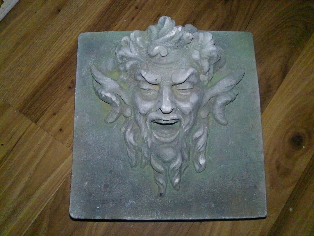 Demon (devil, Pan, Satyr) Plaster Decorative Tile - Unusual 7.5" Square ...