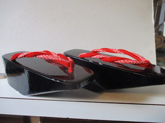 Japanese Geisha Okobo Shoes Lacquered Wood Platform Sandals - Etsy