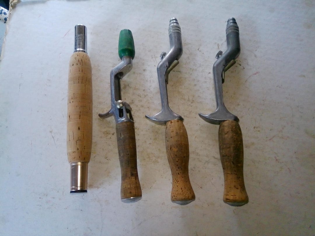 Fishing Rod HANDLES - Set of 4 Vintage Cork and Aluminum Forms - for ...