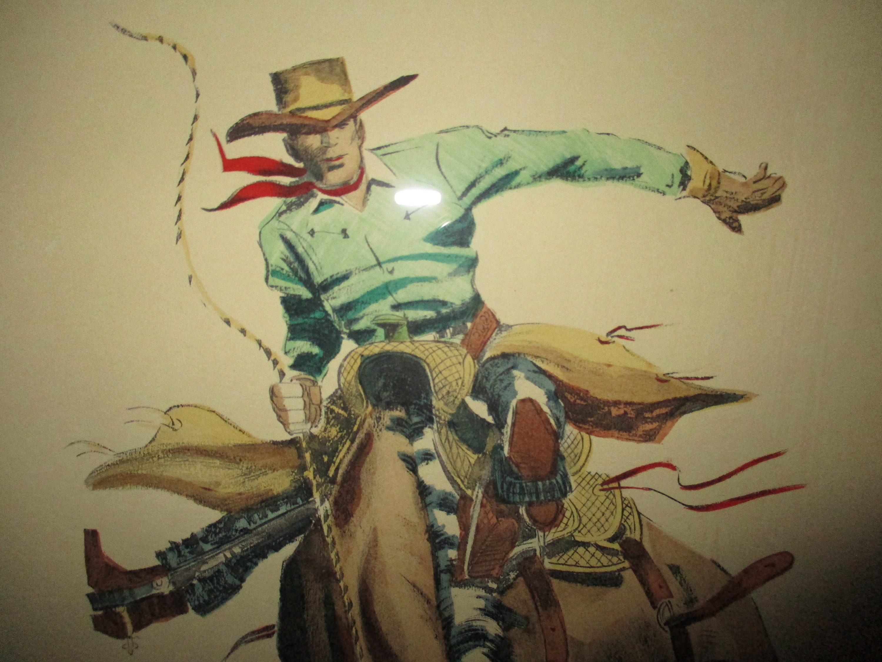 Cowboy Illustrator art set of 2 framed Charley Paris | Etsy