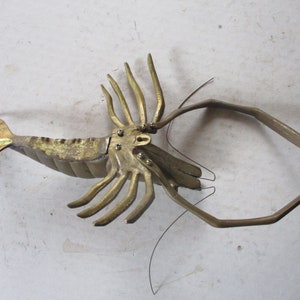 Brass Lobster - 12" Long 6" Wide Life-sized Form With Narrow Claws and ...