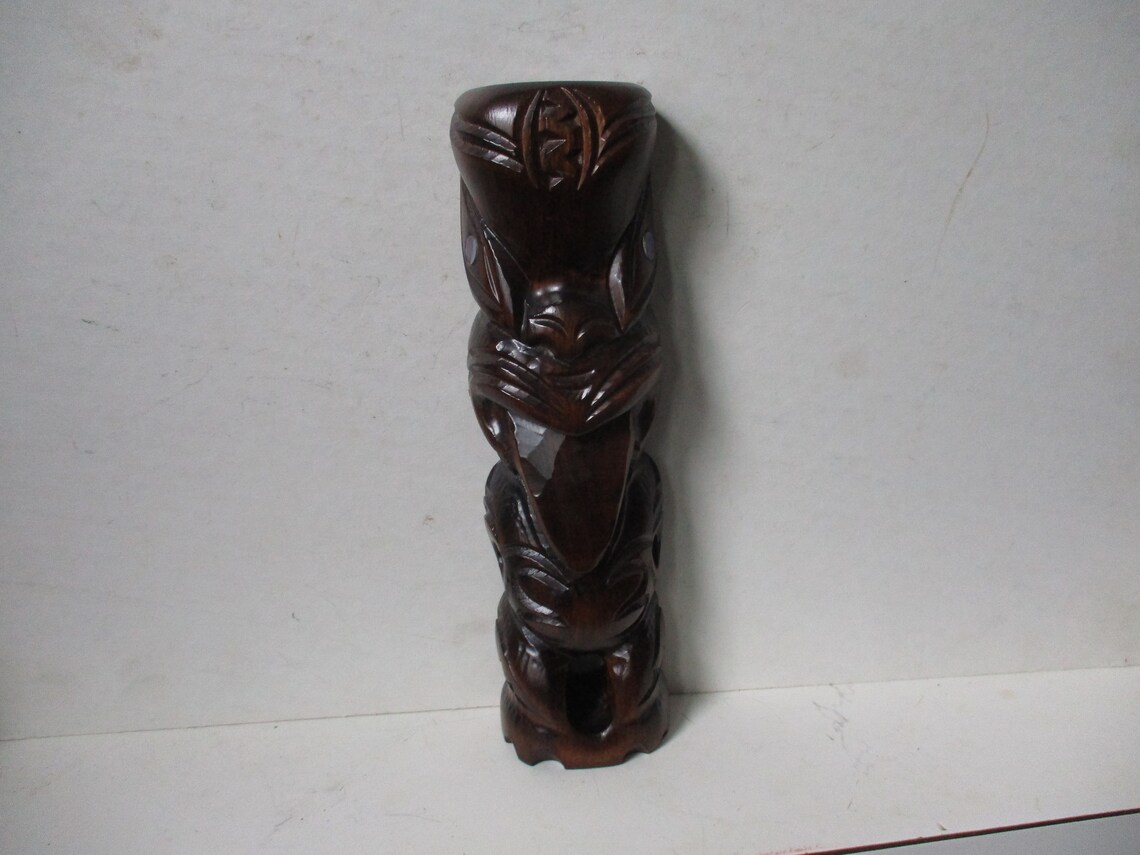 Tiki Teko Teko Hand Carved Devil Demon God Statue by | Etsy