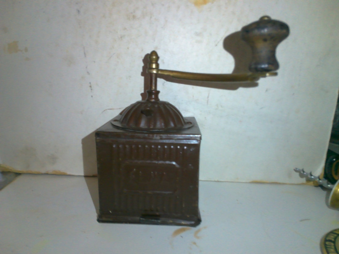 Antique Elma Coffee Grinder - Vintage Snuffbox Form With Wood/brass ...