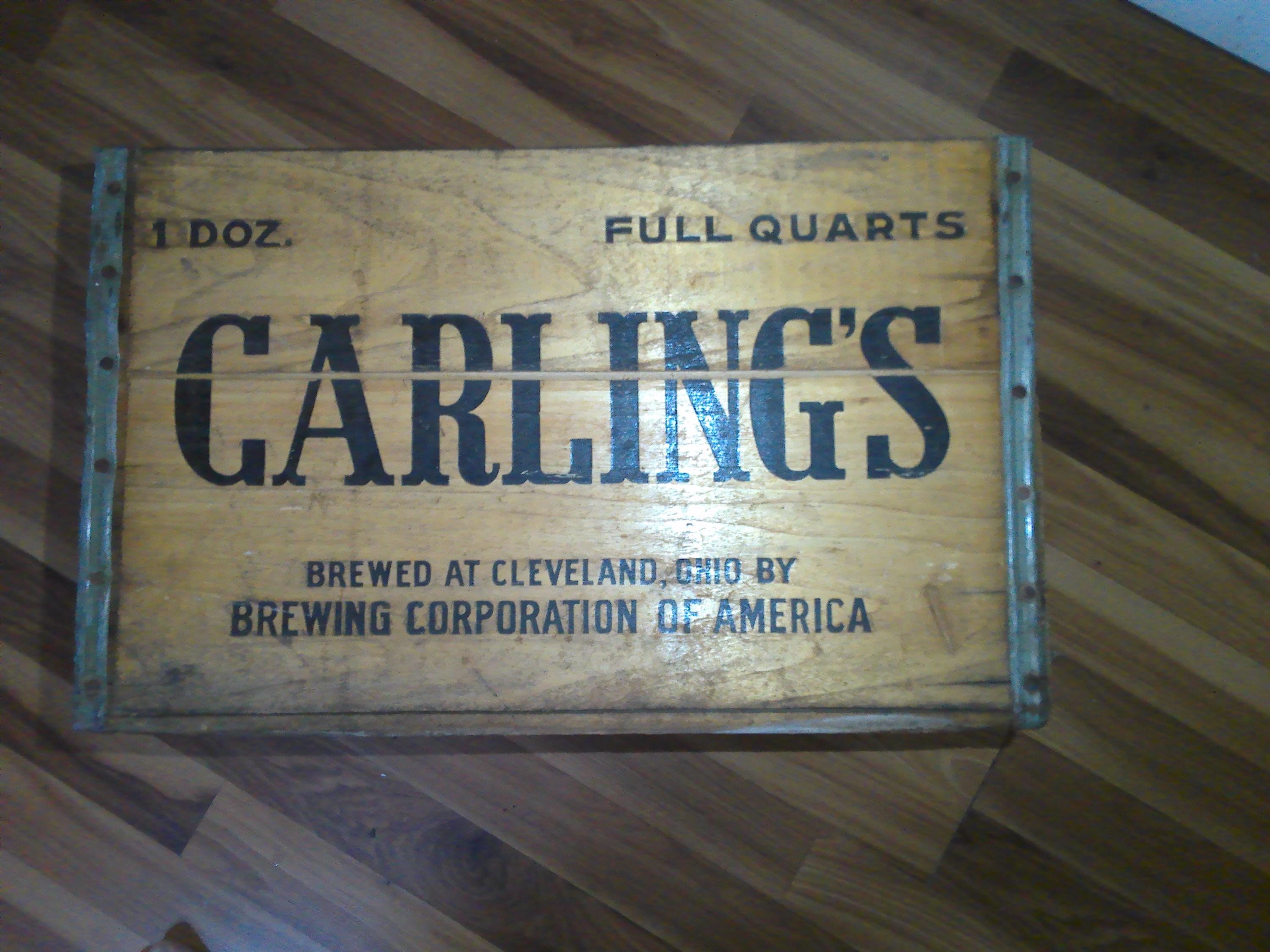 Carling's Beer of Cleveland Antique Wood Crate With Steel Straps - Rare ...