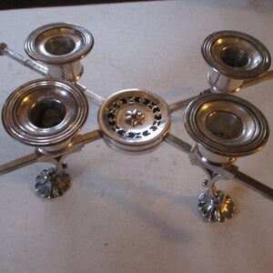 Silverplate Trivet Candelabra - Adjustable Form - Edwardian Trivet or ...