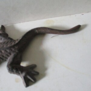 Lizard Statue - Life Sized Cast Iron Gecko/iguana/chameleon 8.75" X 4 ...