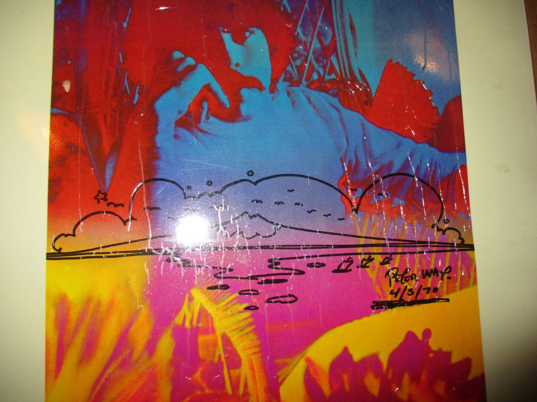 Peter Max Sketch of Hawaii Done on Back Cover of the Peter Max Poster ...