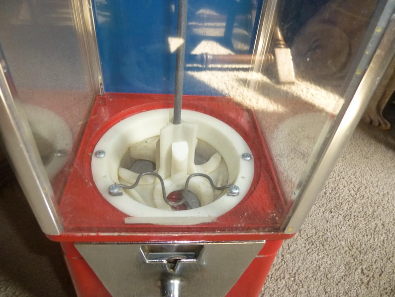 Large Countertop Rectangular Gumball Machine - Classic Red Steel and ...