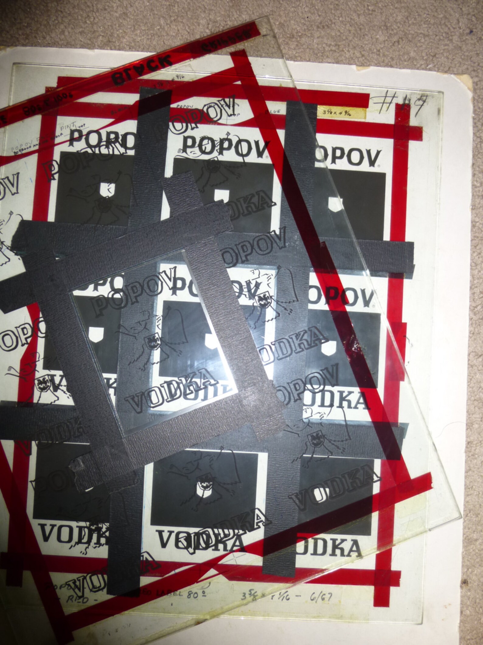 1967-8 Popov Vodka Labels Printers 2 Sheet Glass Proofs for | Etsy