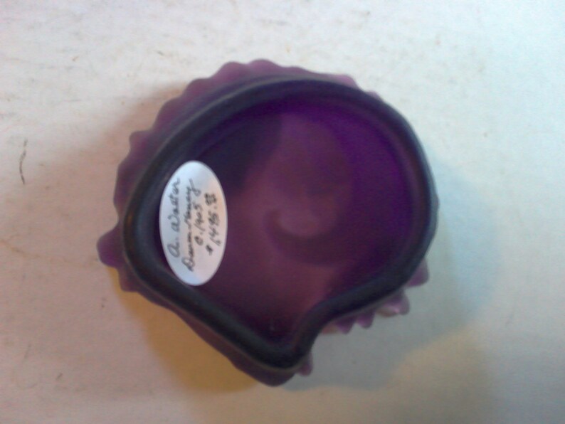 Daum Nancy Amethyst Art Glass Dish - 1900s Deep Relief Art Nouveau ...