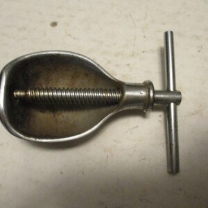 Steel Nutcracker Mid-century Modern Nutshell Shaped Screw - Etsy