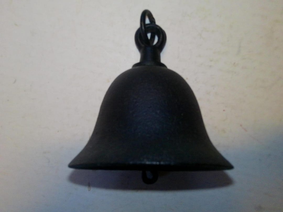 Large Cast Iron Bell W Hanger Ring - 5.25" Diameter 5" High Bell With ...