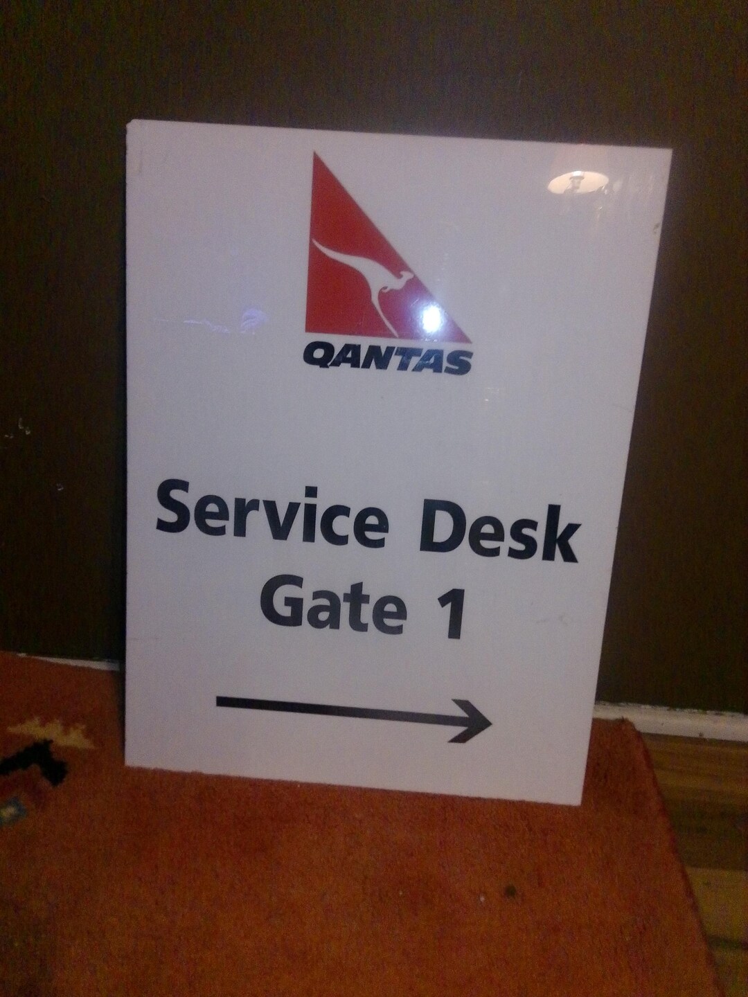 Qantas Service Desk Gate Sign - 1990s Double Sided Lucite Airport Sign ...