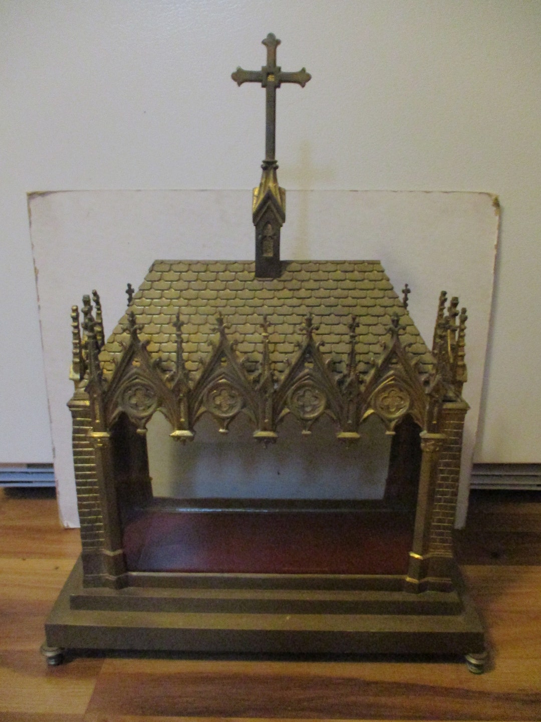 Antique Catholic Gothic Cathedral Reliquary Box - 21" High X 16" X 8 ...