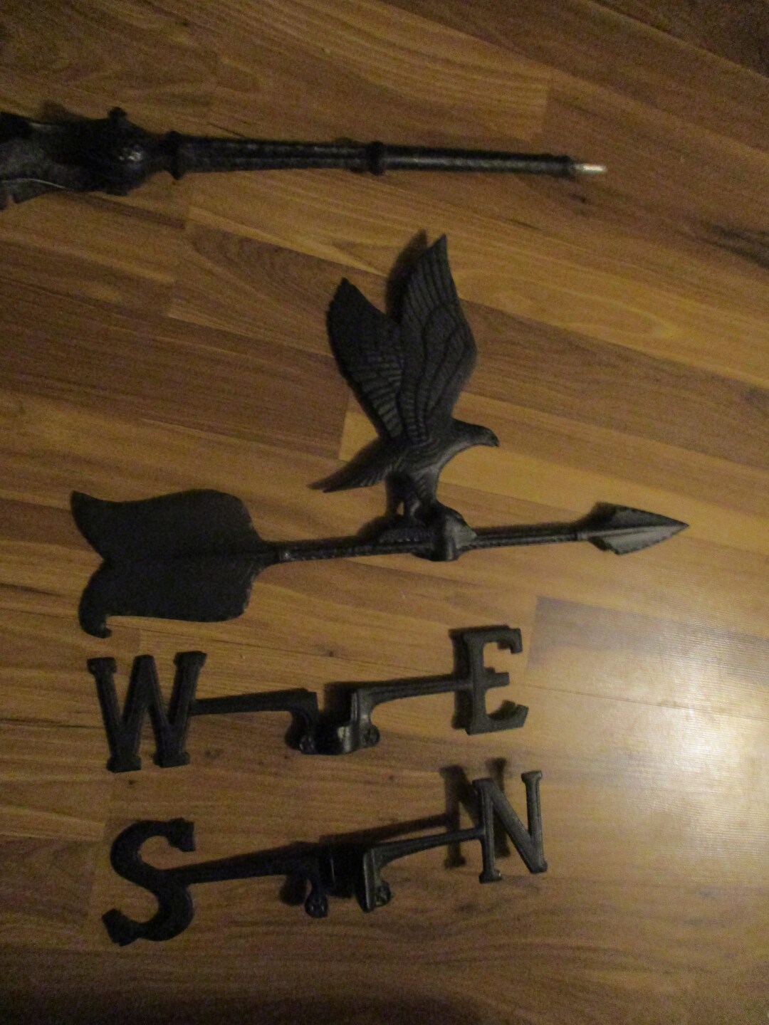 Eagle on Arrow Spinning Weathervane - Cast Aluminum Form on 24" Mount ...