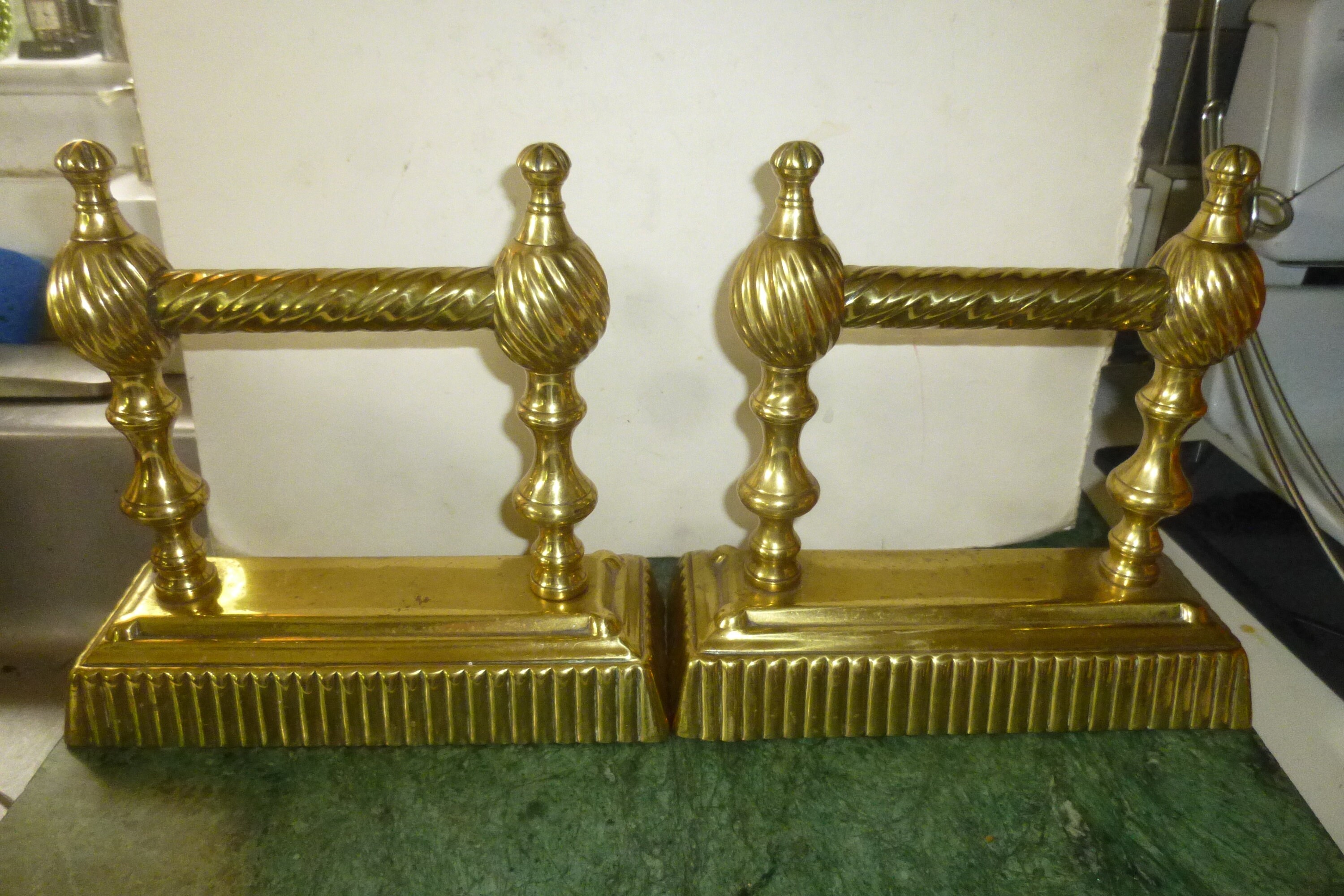 Victorian Twisted Brass Fire Dog Andirons Awesome and | Etsy