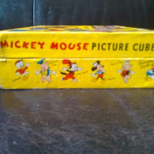 Mickey Mouse Picture Cubes Blocks Set - 1960s Painted Hardwood 1.5 ...