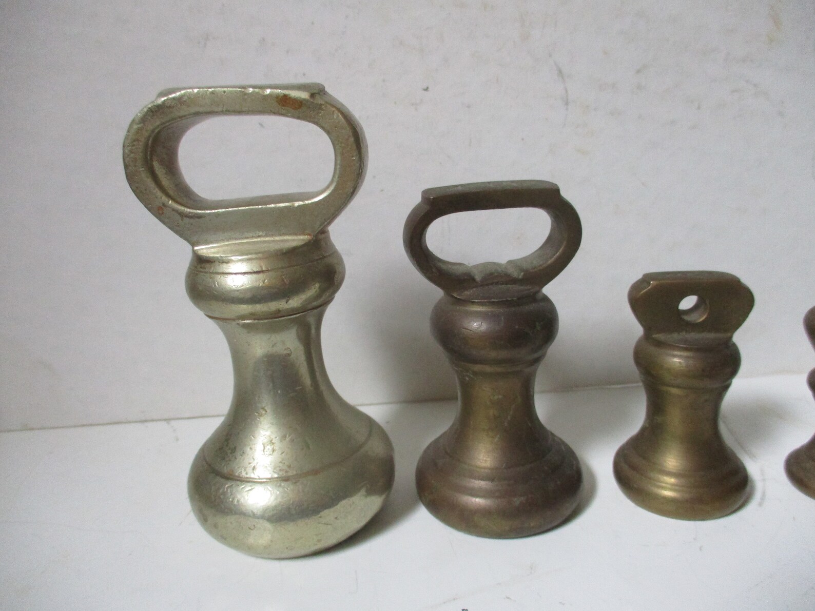 Brass Bell Shaped Scale Weights - Antique 7 Piece Set From .5 Oz to 2 ...