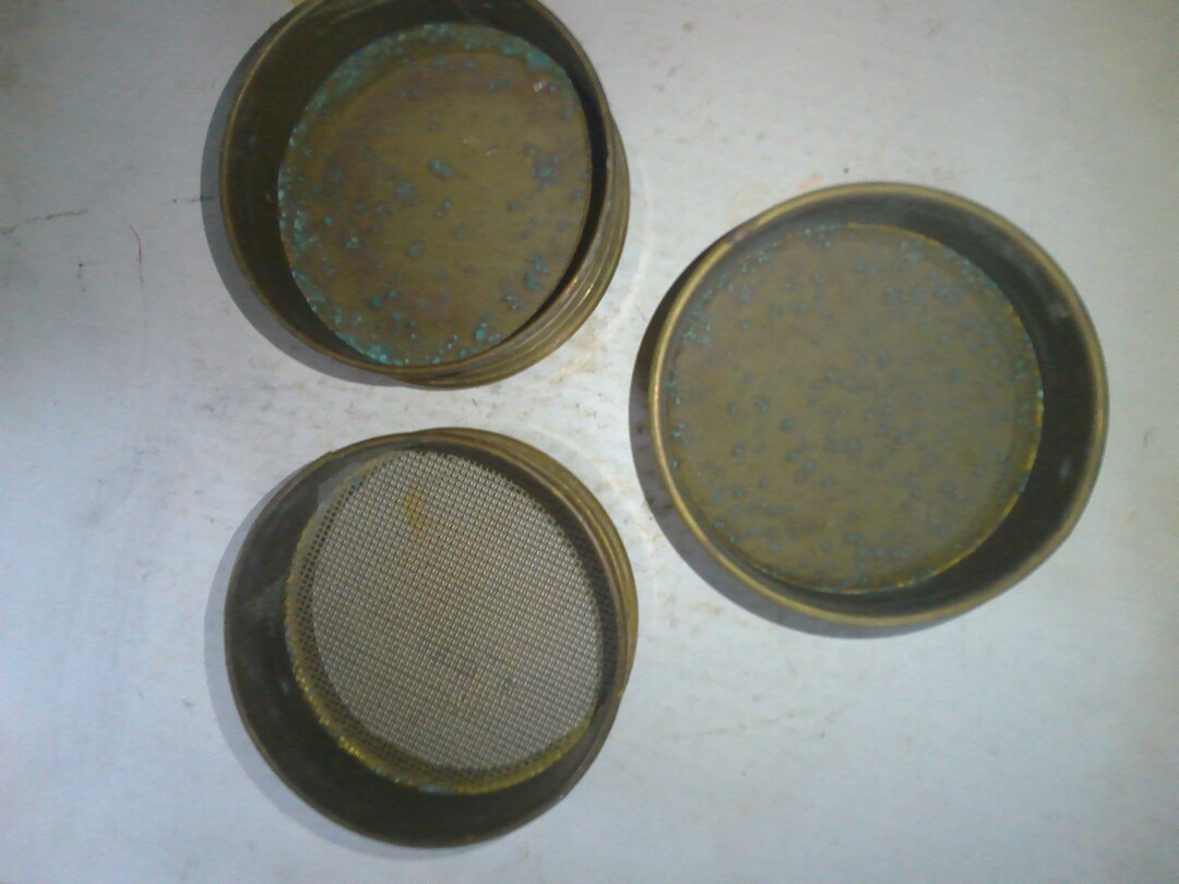 Brass Sieve Set - Antique 5.5" Diam Stacking Brass Forms 10/30/40 ...
