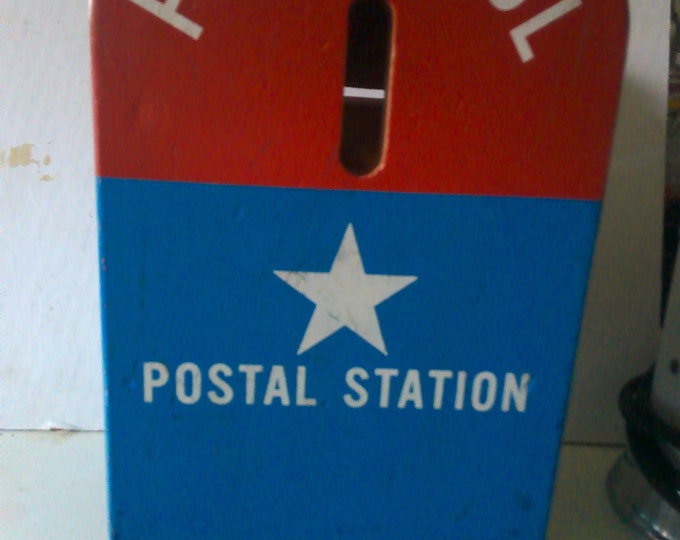 Playskool Postal Station Post Office Box Vintage Wood Form in Red/blue ...