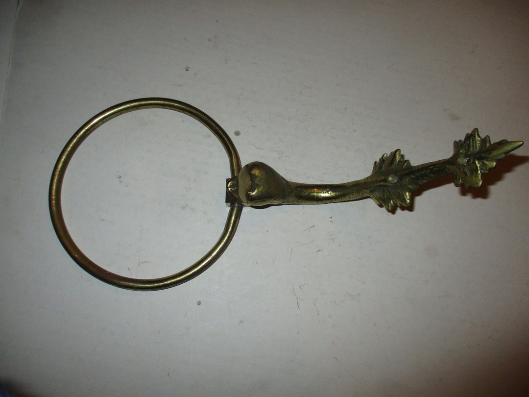 Victorian Brass Towel Ring - Unusual Fish Shaped Wall Mount 14" High X ...