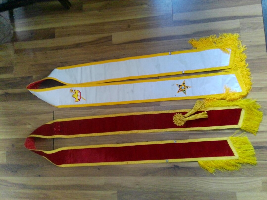 Masonic Sash Set - 2 Fringed Forms From Order of the Eastern Star -87 ...
