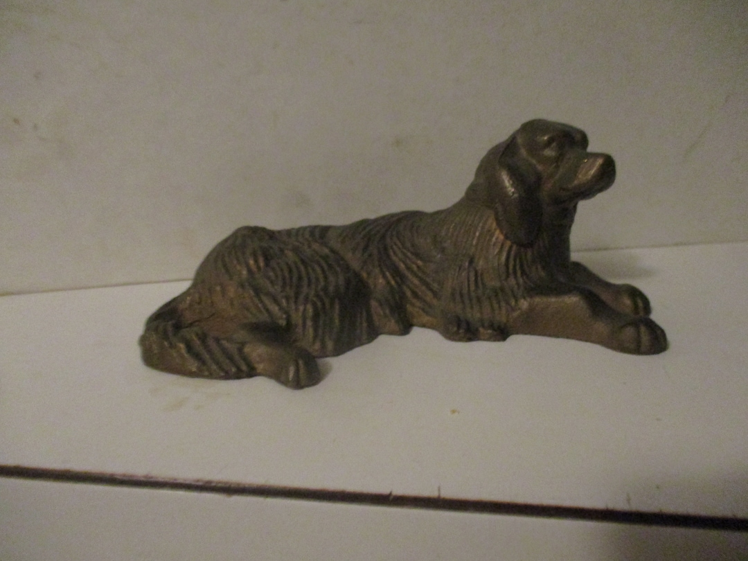 Victorian Cast Iron Dog Figurine Well Detailed Hollow Cast 5.75 X 3 X 2 ...