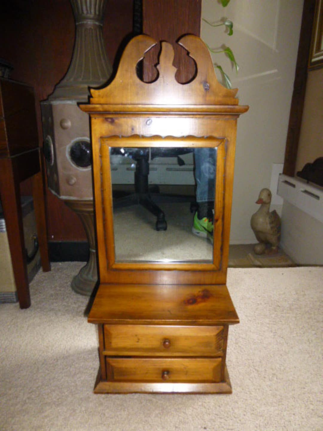Gorgeous Handmade Wood Scroll Work Frame Mirror With 2 Bevel Front ...