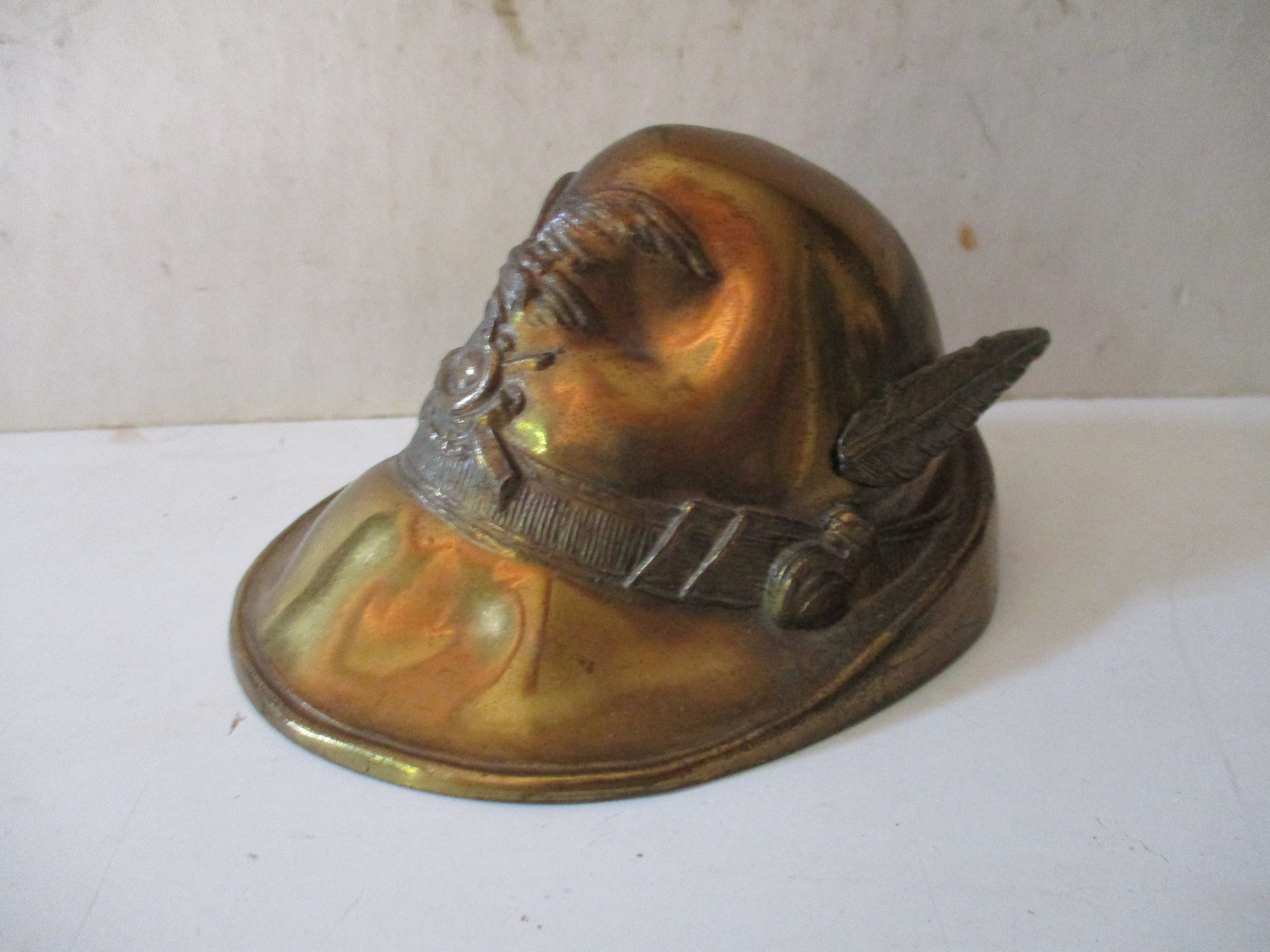 German Hiking or Hunting Hat with Feather Miniature Brass | Etsy