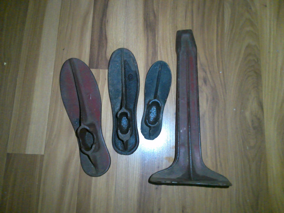 Cobbler or Shoemaker Anvil Set - 11.25" Mount W 3 Cast Iron Anvil Shoe ...