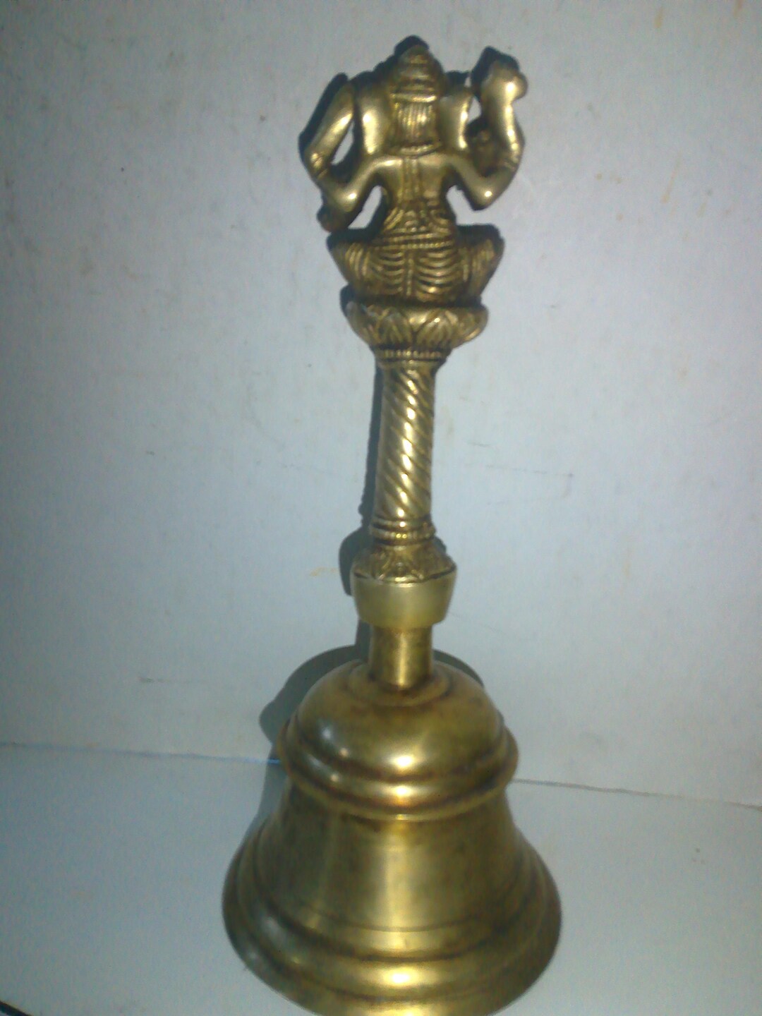Modern Bronze Bell -flower Shaped 6" High Form With Handle and Bronze ...