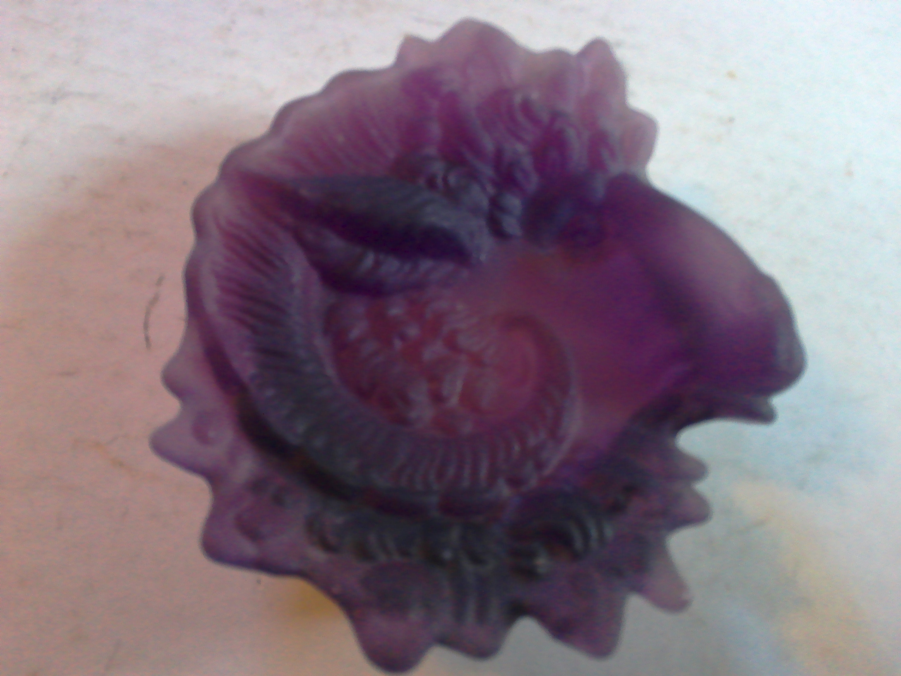 Daum Nancy Amethyst Art Glass Dish - 1900s Deep Relief Art Nouveau ...