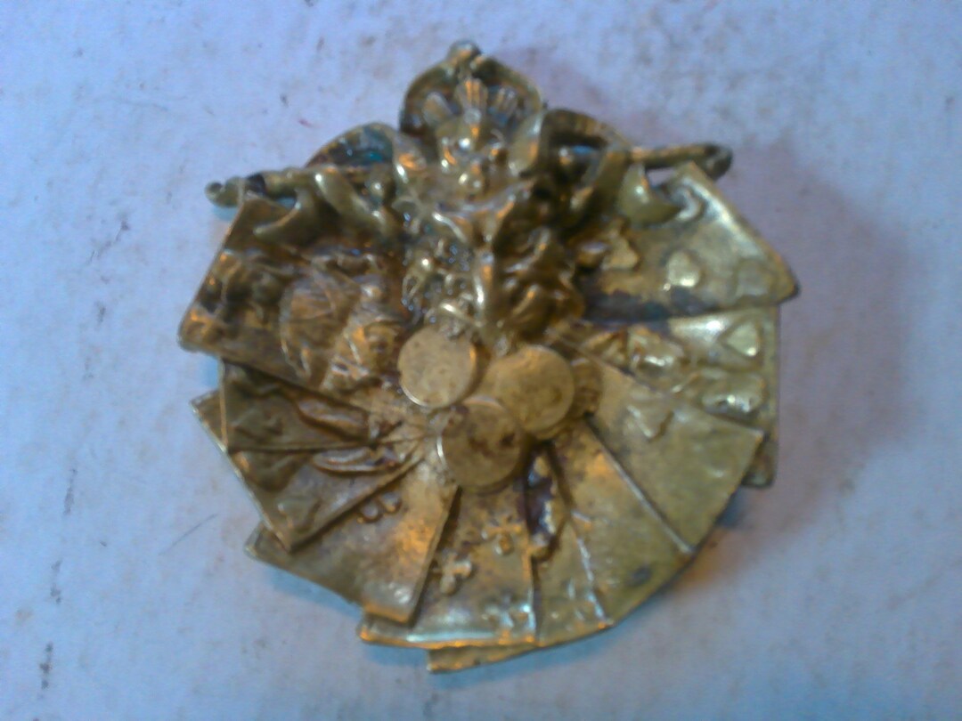 Antique Bronze Tip Tray - Victorian Era Form W Devil or Satyr Over ...