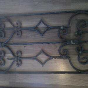 Antique Wrought Iron Window Grates Matched Set of 2 - 19.25" X 11.25" X ...