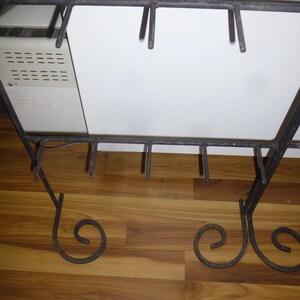 Antique Iron Display Racks Matched Pair With 10 Hooks Each in 2 Rows of ...