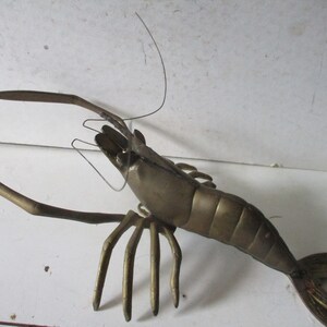 Brass Lobster - 12" Long 6" Wide Life-sized Form With Narrow Claws and ...