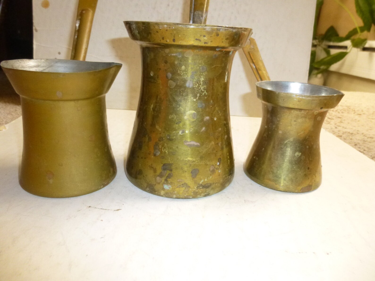 Trio of Vintage Tin Lined Copper Coffee Pots Assorted Sizes - Etsy