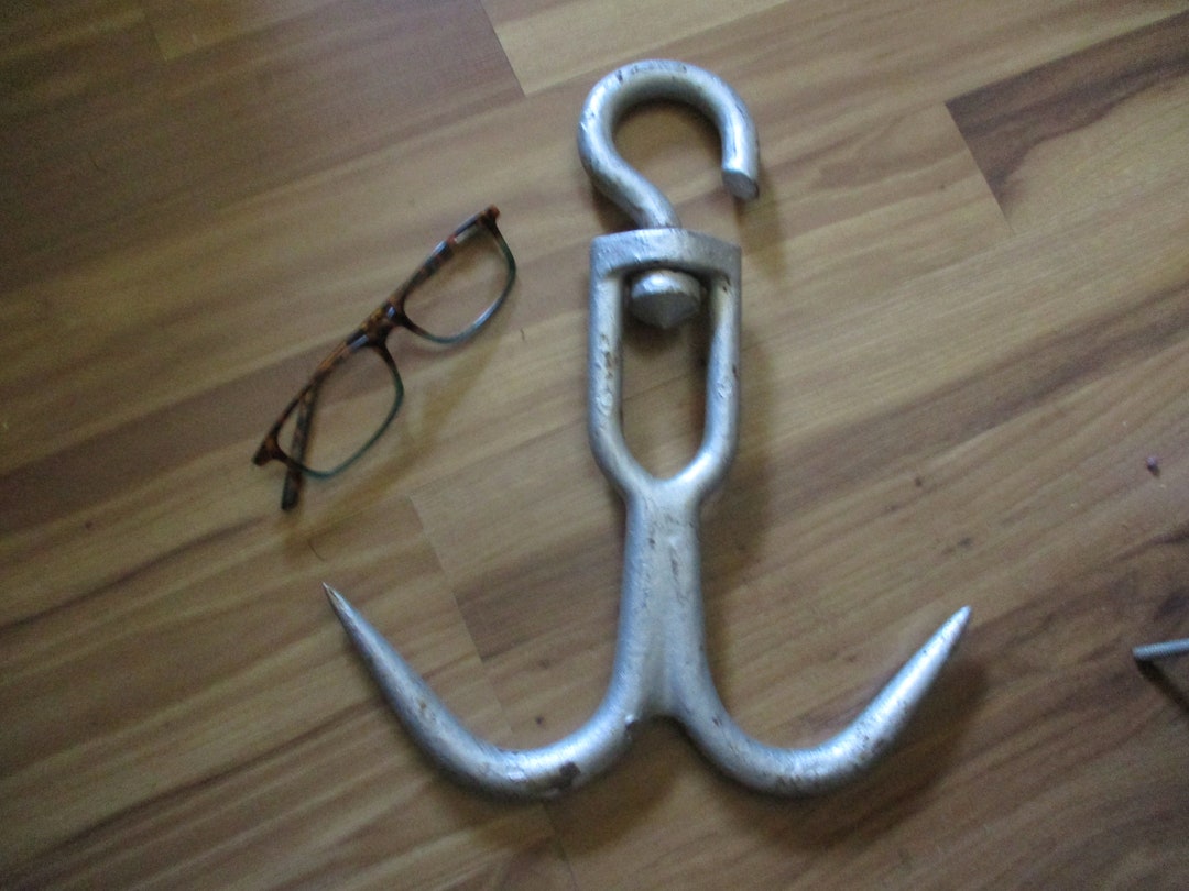 Industrial Meat Locker Hook or Gambrel Revolving 3/4 Diam. Steel Double ...