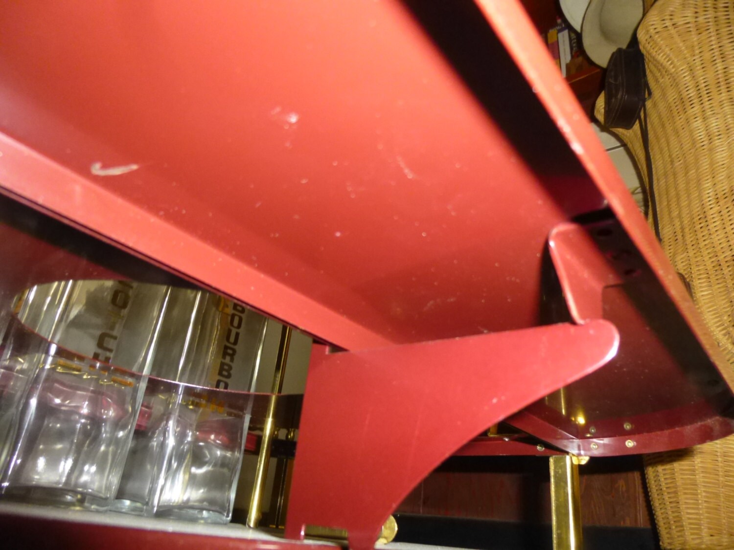 Bar Cart Brass and Steel Funky Table or Countertop MId Mod | Etsy